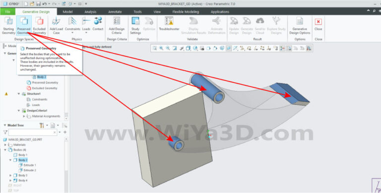 Topology Optimization - Generative Design in PTC Creo - WiYa3D.com